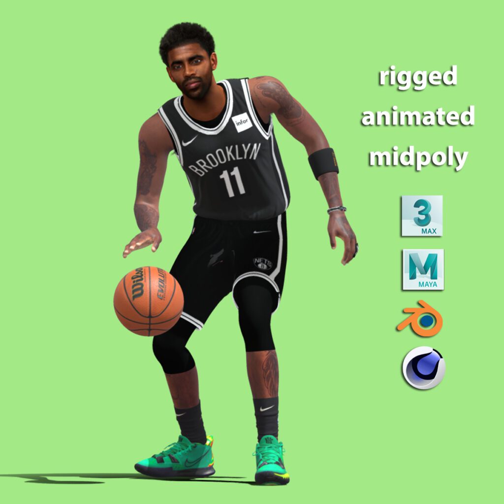 3D Rigged Kobe Bryant Los Angeles Lakers NBA – 3DPassion.NET