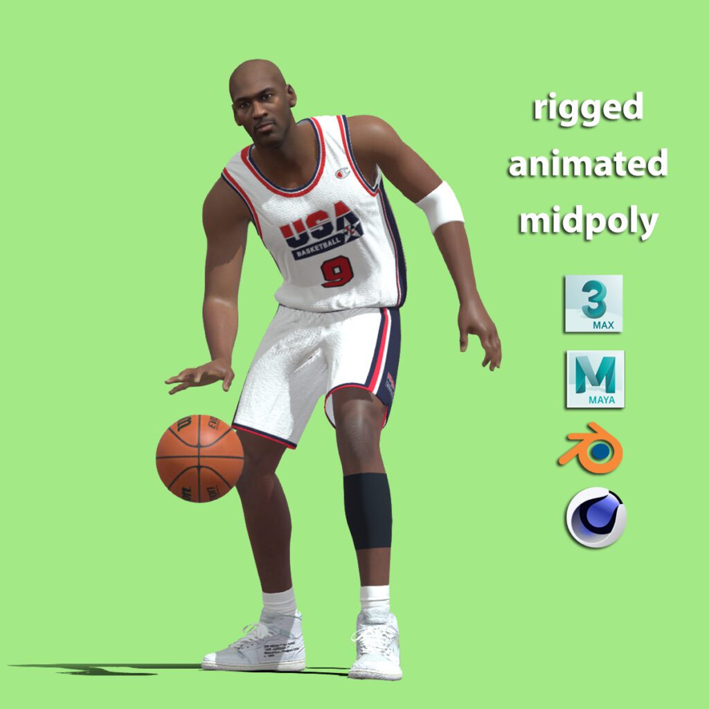 3D Rigged Kobe Bryant Los Angeles Lakers NBA – 3DPassion.NET