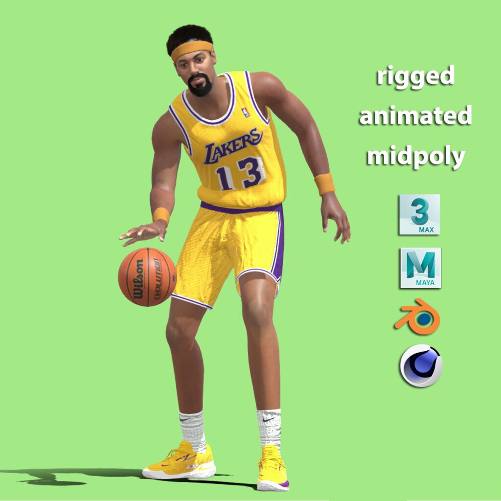 3D Rigged Kobe Bryant Los Angeles Lakers NBA - 3DPassion.NET