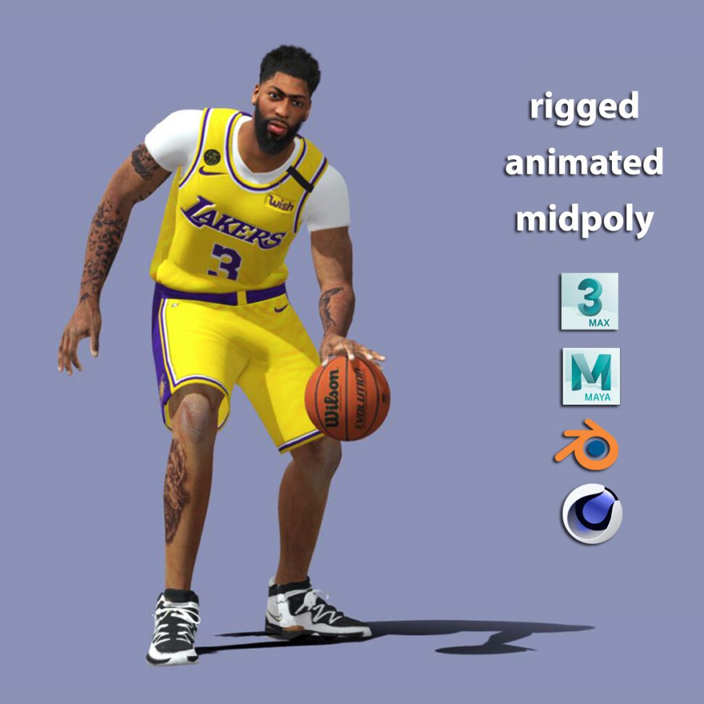 3D Rigged Kobe Bryant Los Angeles Lakers NBA - 3DPassion.NET