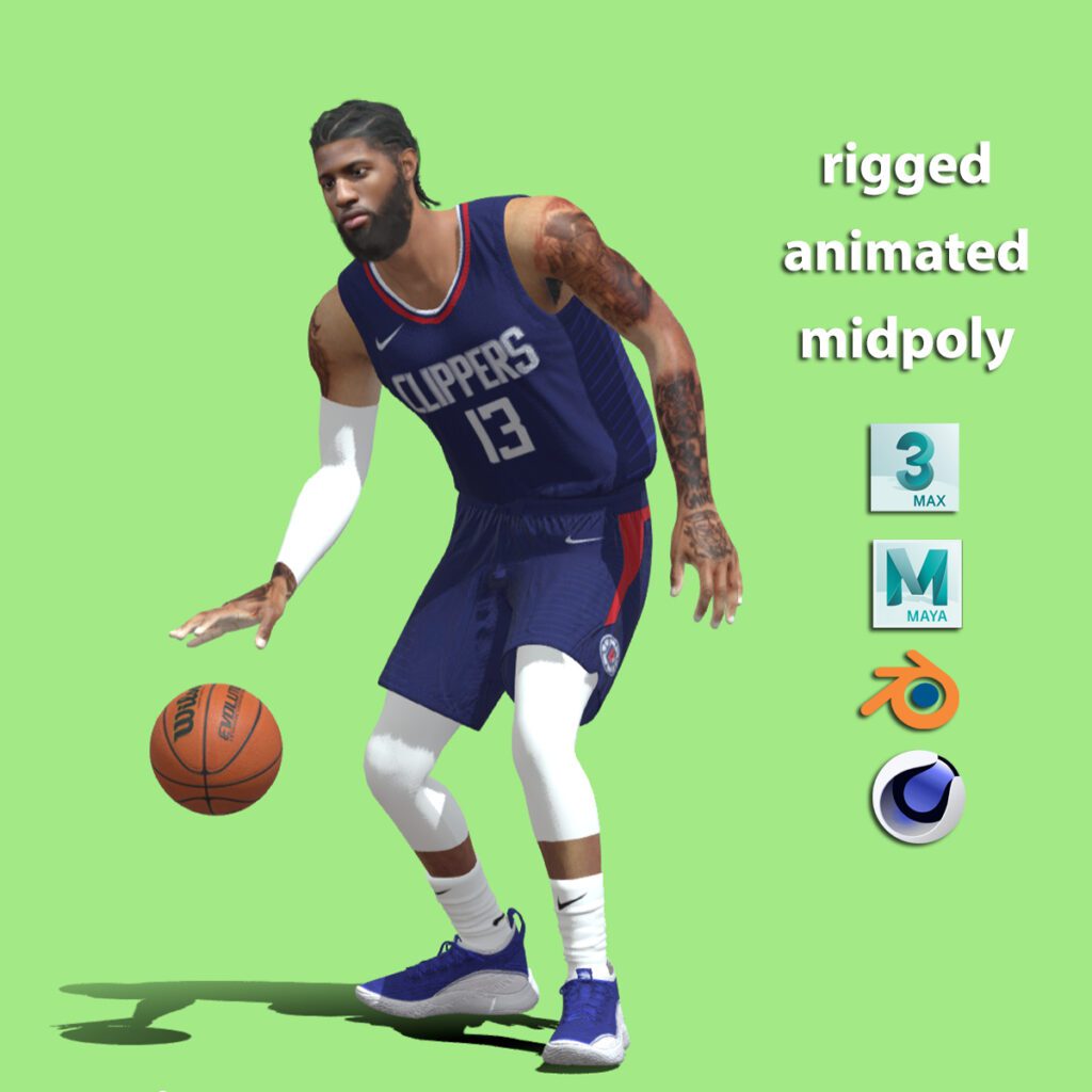 3D Rigged Kobe Bryant Los Angeles Lakers NBA - 3DPassion.NET