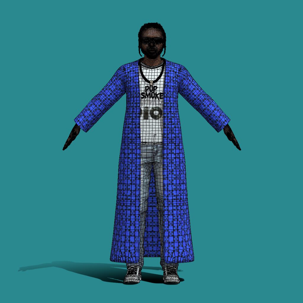 T-P Rigged Pop Smoke rapper 3D Model | 3DPassion