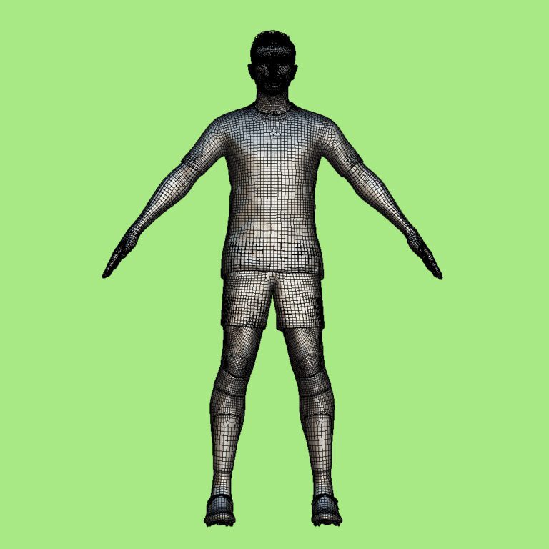 T-Pose body + face rigged Steven Berghuis Ajax - 3DPassion.NET