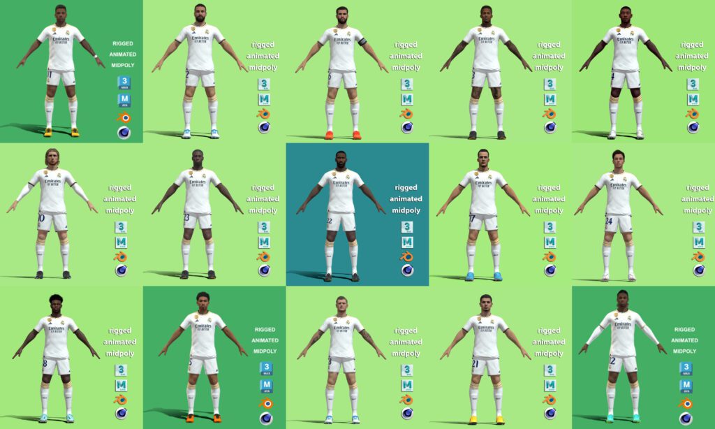 Real Madrid Squad Season 23/24 15 players – 3DPassion.NET