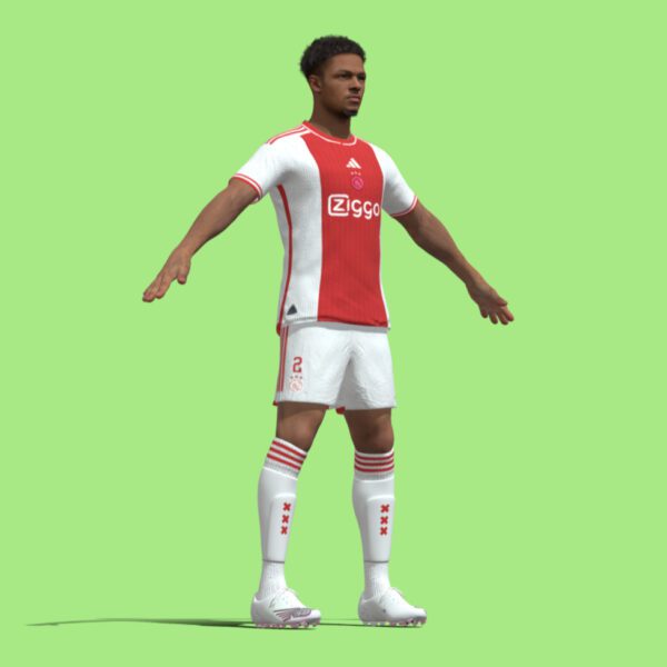 T-Pose body + face rigged Devyne Rensch Ajax 23-24 - 3DPassion.NET
