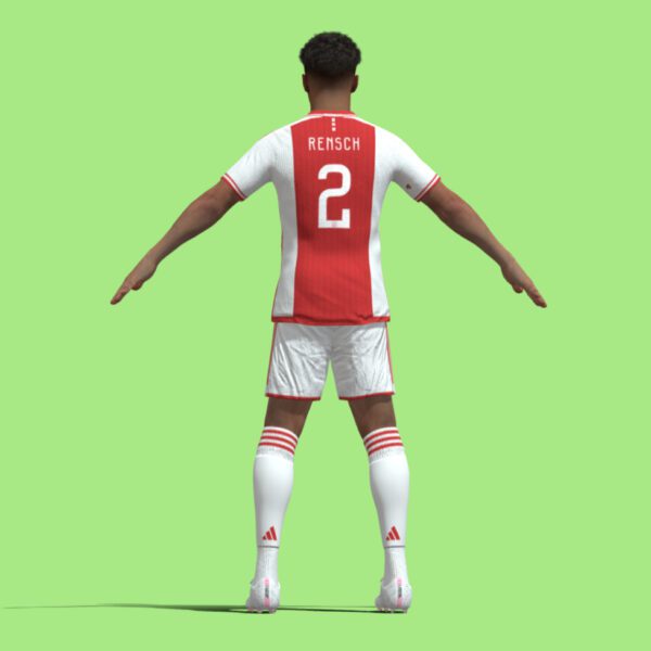 T-Pose body + face rigged Devyne Rensch Ajax 23-24 - 3DPassion.NET