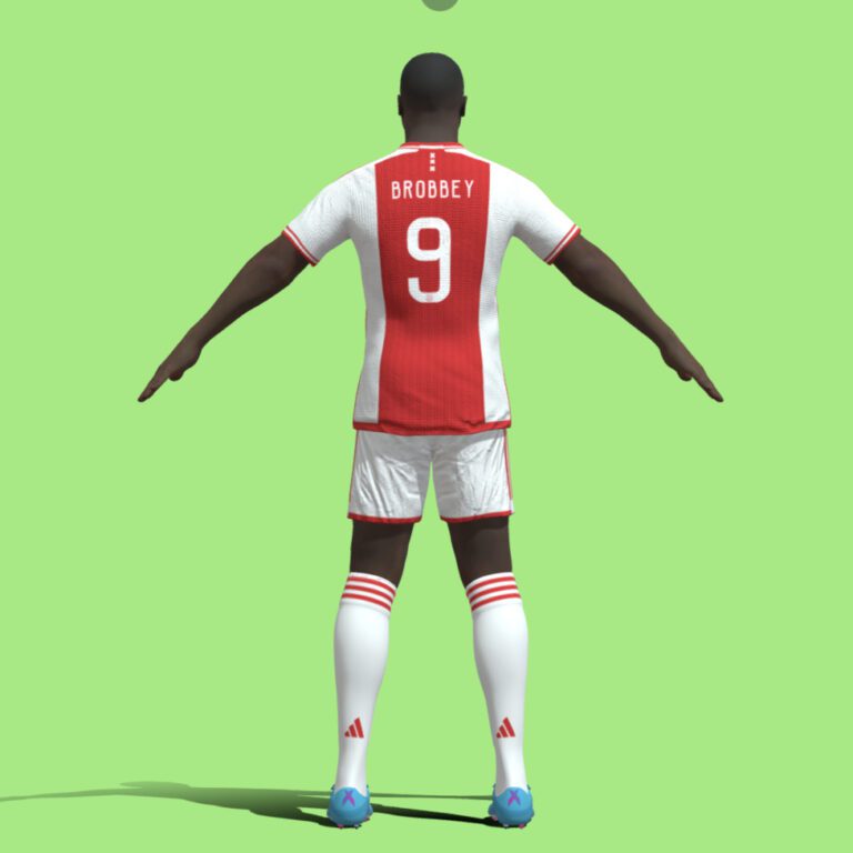 T-Pose body + face rigged Brian Brobbey Ajax 23-24 - 3DPassion.NET