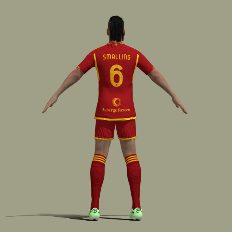 T-Pose body +face rigged Chris Smalling AS Roma 23-24 - 3DPassion.NET