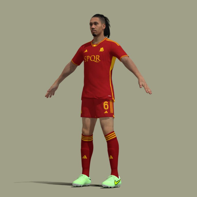 T-Pose body +face rigged Chris Smalling AS Roma 23-24 - 3DPassion.NET
