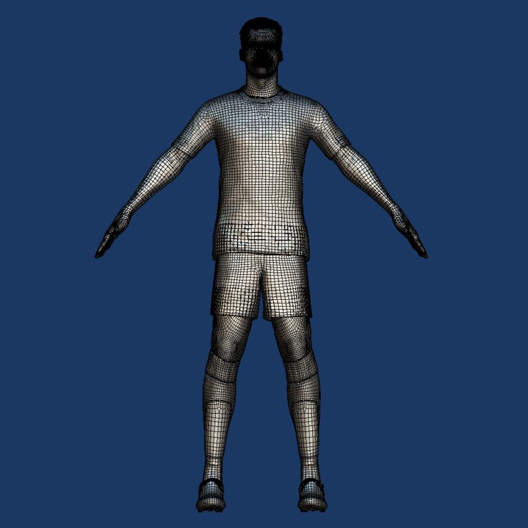 T-Pose body + face rigged Joaquin Correa Marseille 23-24 - 3DPassion.NET