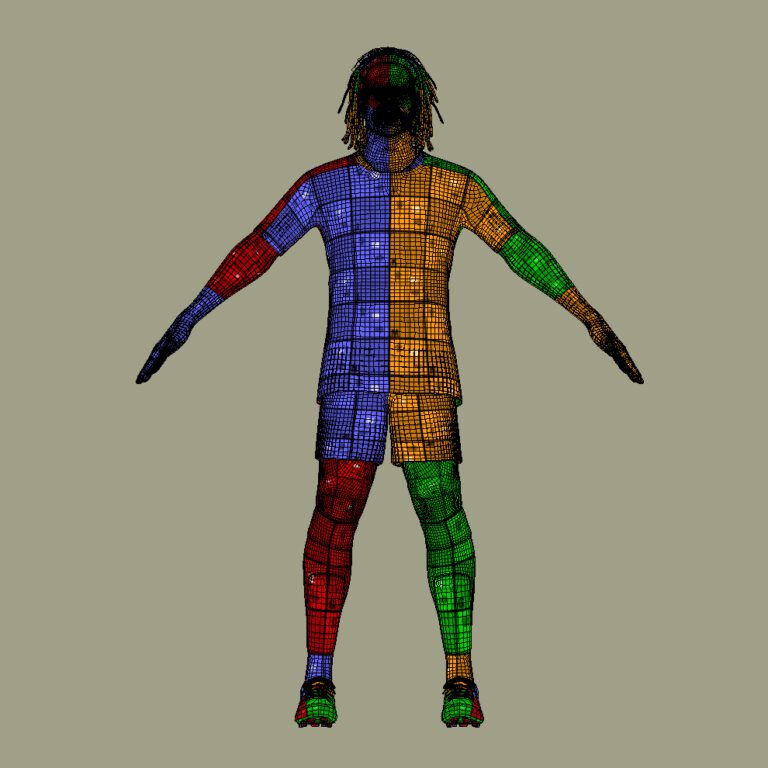 T-Pose body + face rigged Renato Sanches AS Roma 23-24 - 3DPassion.NET