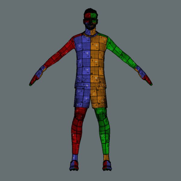 T-Pose body + face rigged Rui Patricio AS Roma 23-24 - 3DPassion.NET