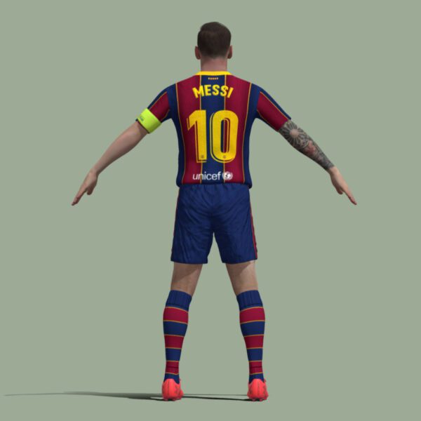 A-Pose rigged Messi Barcelona 3D Model | 3DPassion