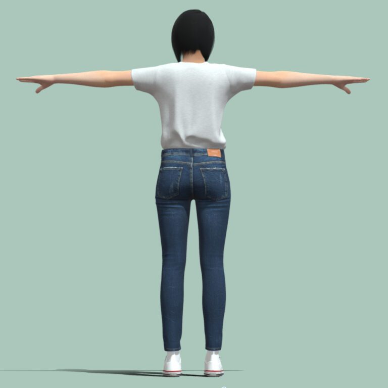 T-Pose Rigged Casual Girl - 3DPassion.NET