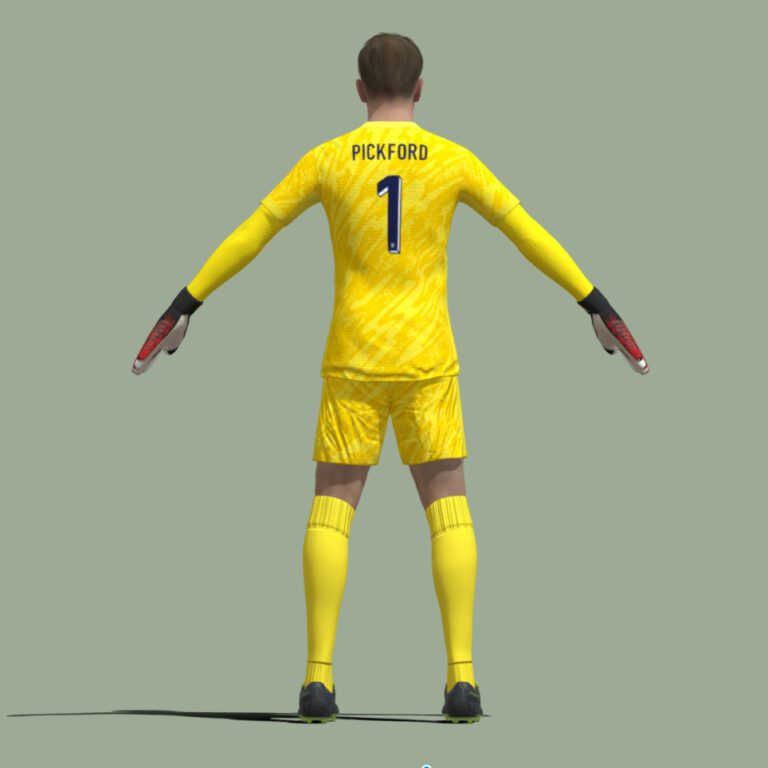 T-Pose Rigged Jordan Pickford England Euro 2024 3D Model | 3DPassion