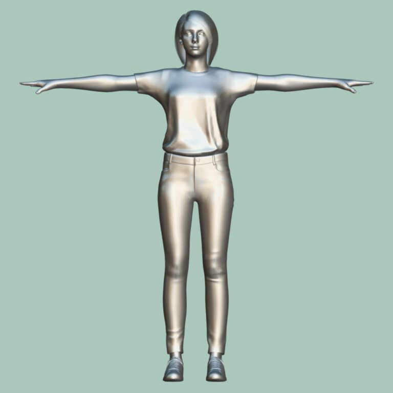 T-Pose Rigged Casual Girl - 3DPassion.NET