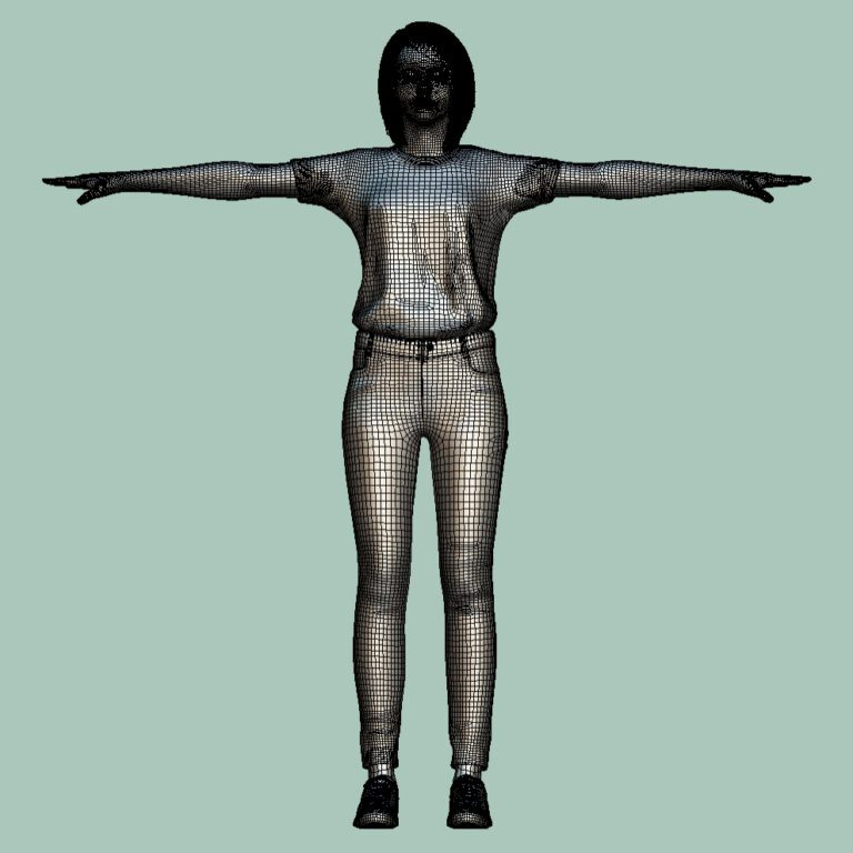 T-Pose Rigged Casual Girl – 3DPassion.NET