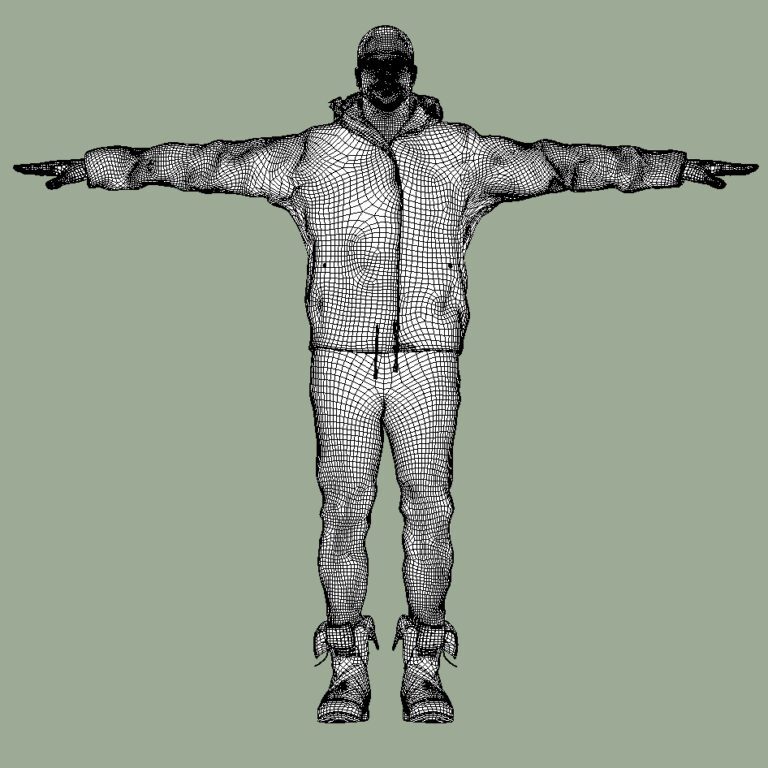 T-Pose Rigged Kanye West rapper - 3DPassion.NET