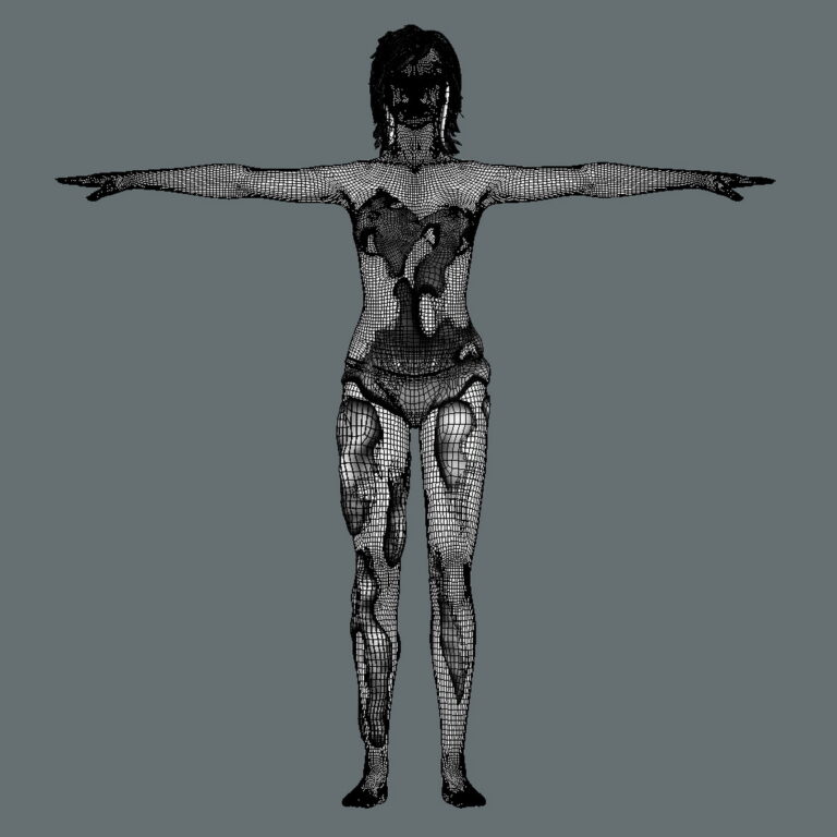T Pose Rigged Nude Girl 3d Model 3dpassion