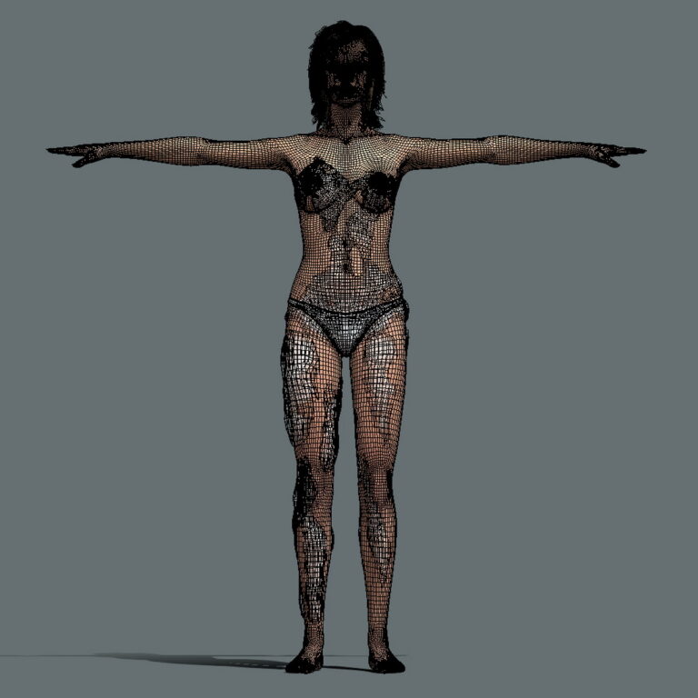 T Pose Rigged Nude Girl 3d Model 3dpassion
