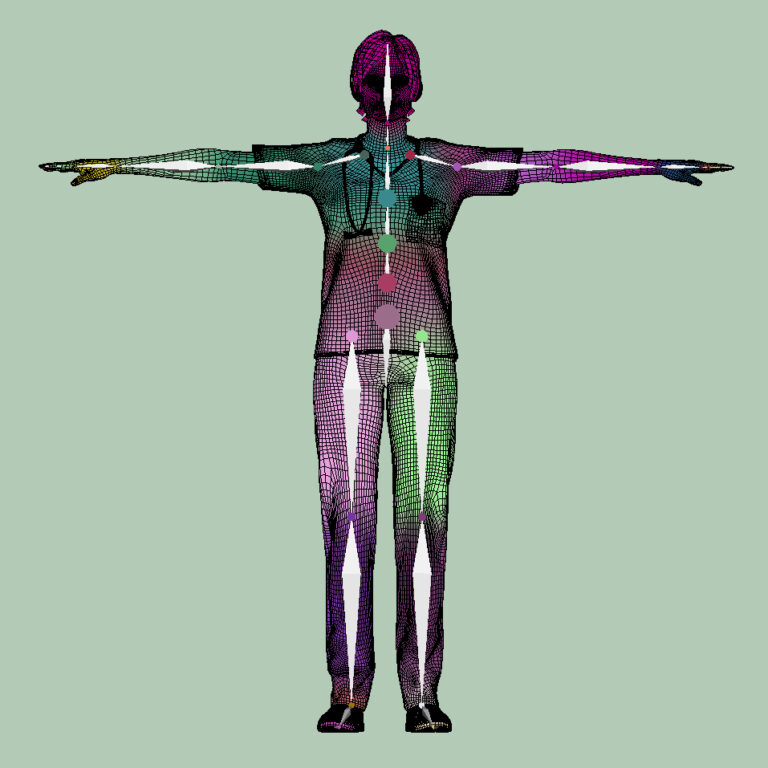 T-Pose Rigged Nurse 3D Model | 3DPassion